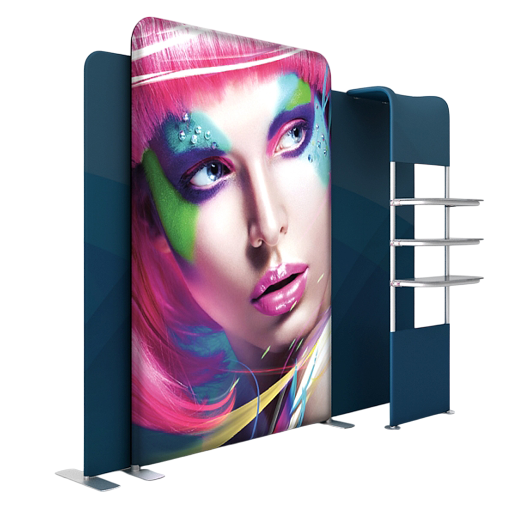 10' WaveLight Backlit Waterfall Shelf Display — Total Trade Show