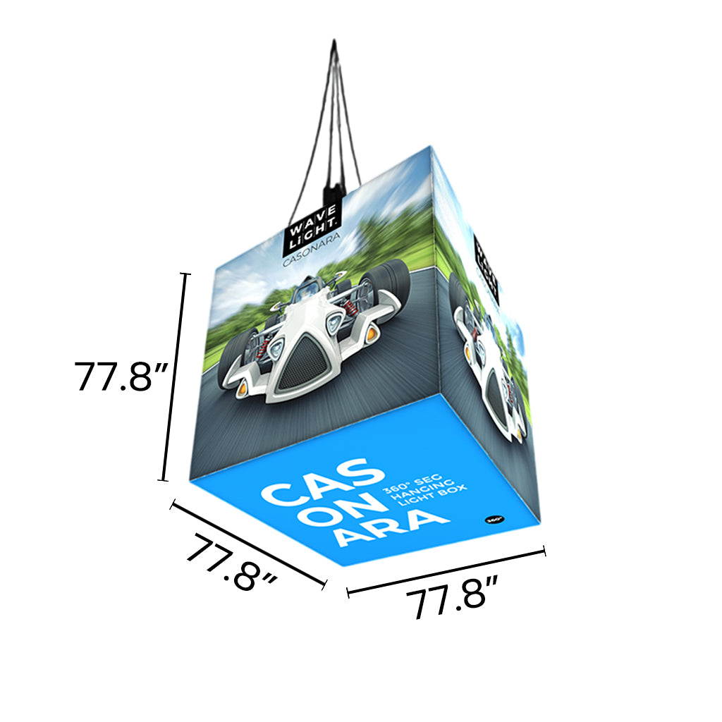 6.5' WaveLight Casonara Blimp Hanging Cube Light Box — Total Trade Show